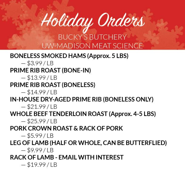 Bucky’s Butchery Offers Holiday Cuts – Meat Science